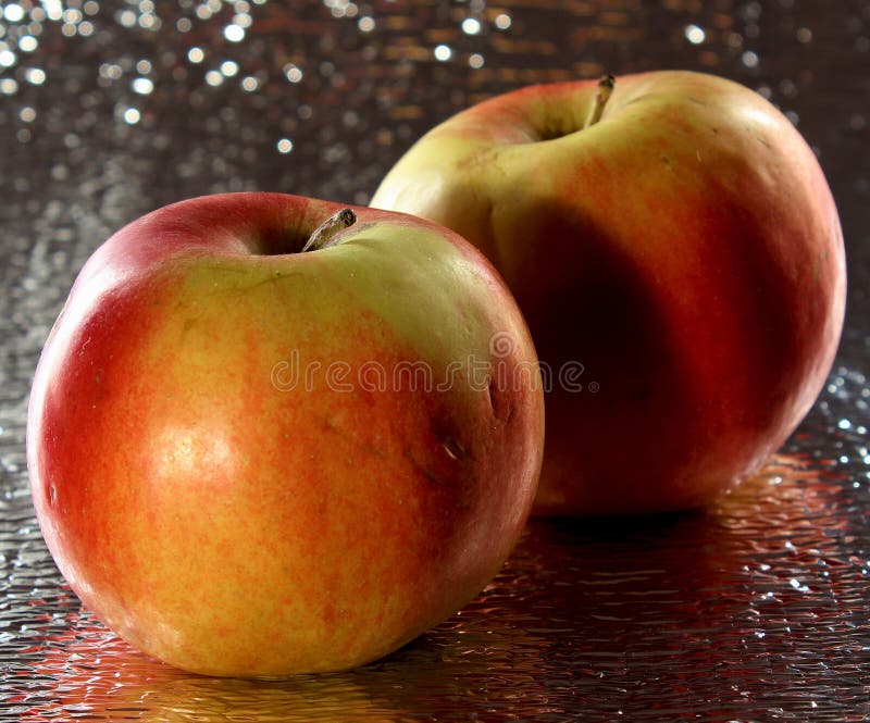 Normal Apple And Apple With Foam Protection Net On Isolated Whit Stock ...