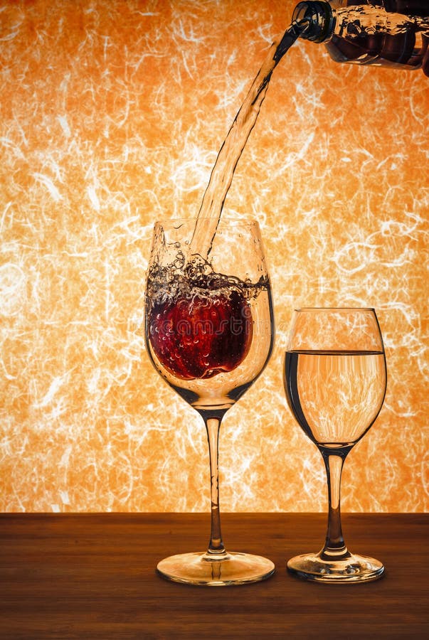 An Apple in Wine Glass with a Water Splash. Stock Image - Image of ...