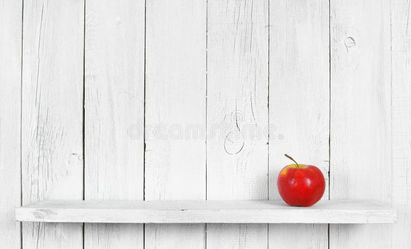 Apple on a wooden shelf. stock photo. Image of group - 44607628