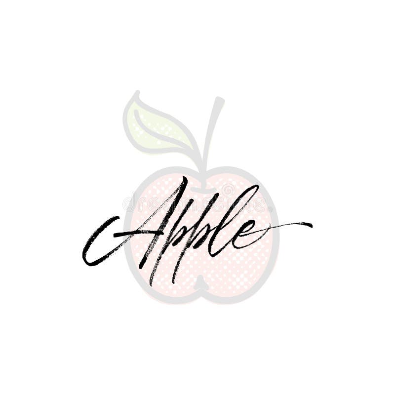Apple Word on Background Illustration. Fruit Web Element, Isolated ...