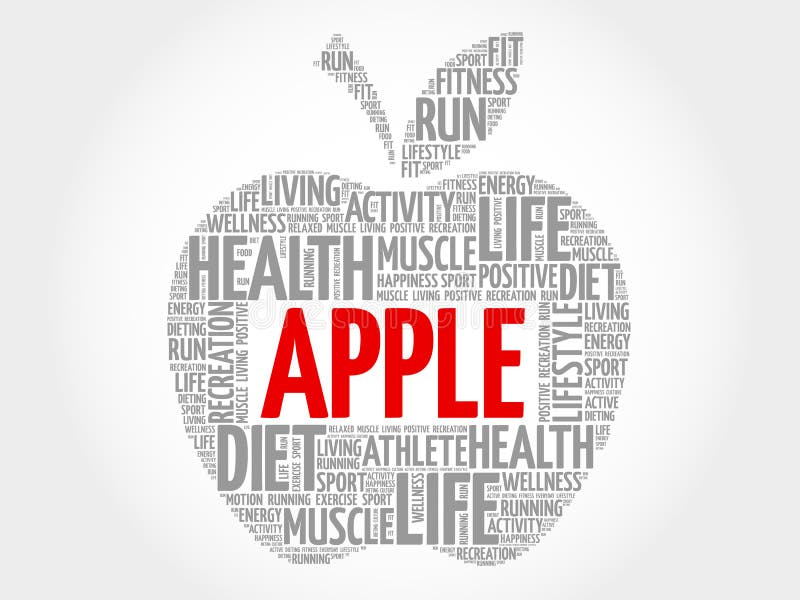 Apple word cloud stock illustration. Illustration of organic - 205330813