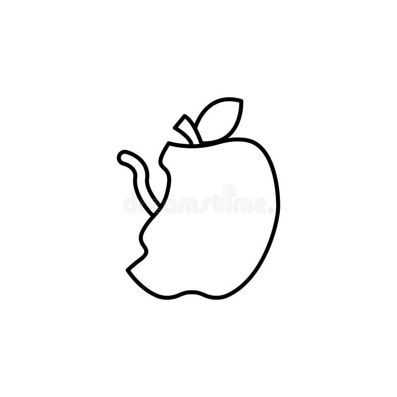 Apple with a Worm Icon. Element of Web Icon for Mobile Concept a Stock ...