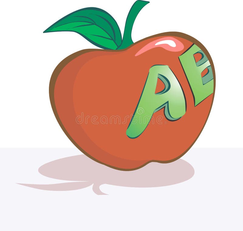 Apple with writing stock vector. Illustration of healthy - 3558220