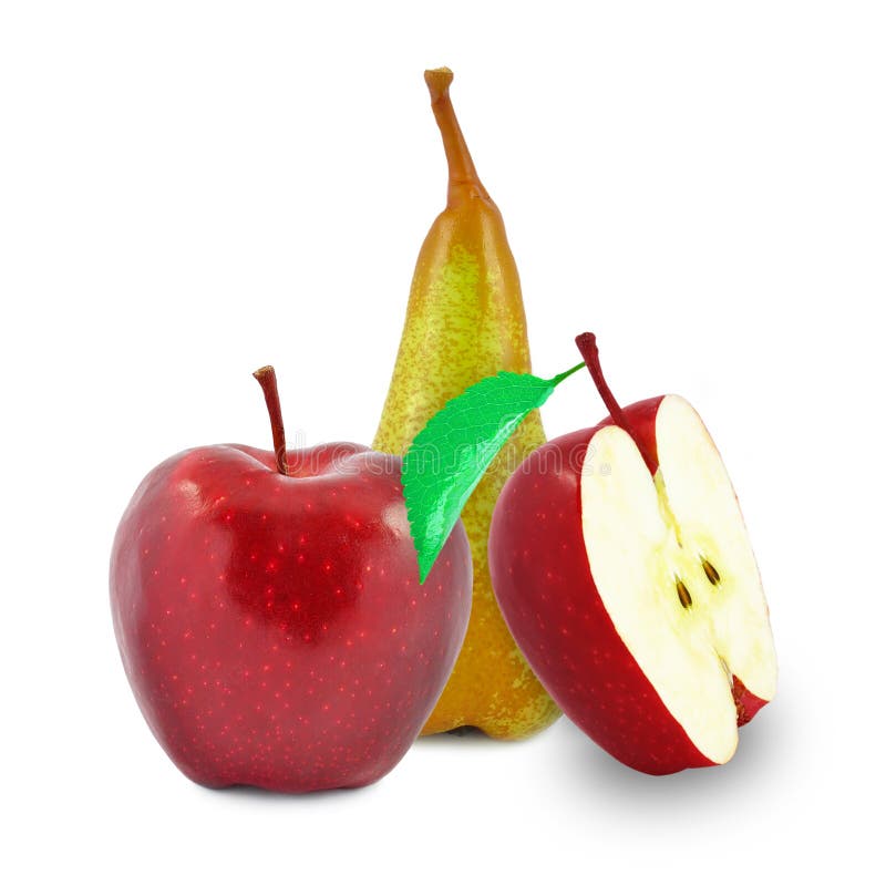 Chapoteo De Apple Y De La Pera Foto de archivo - Imagen de sano, blanco ...