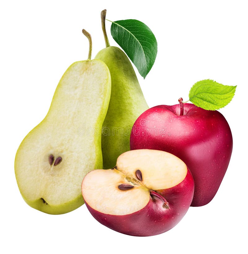 Apple Y Pera Aislados En El Fondo Blanco Imagen de archivo - Imagen de ...