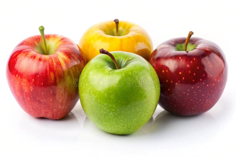 Apples Against White. Different Colored Apples on White Background ...