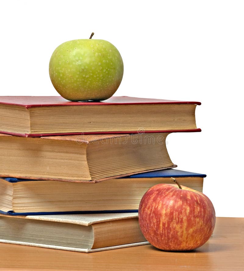 Red apples and books stock image. Image of school, health - 12681737