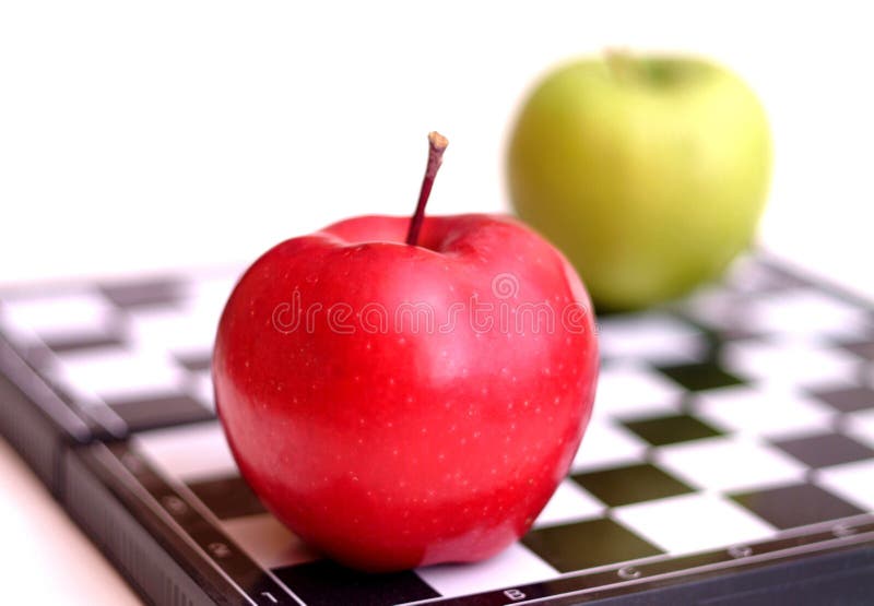 Apple on chess board stock image. Image of decision, perfect - 24545287