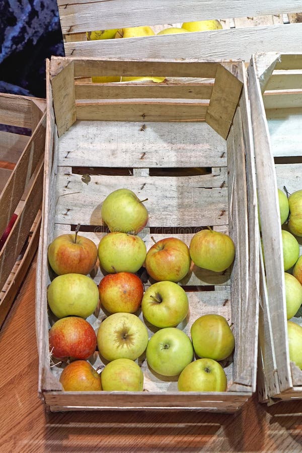 Apples in crate stock image. Image of market, crate, wooden - 69986693