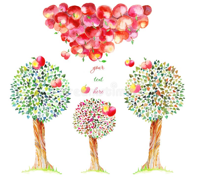 Apples fall from the sky stock illustration. Illustration of falling ...