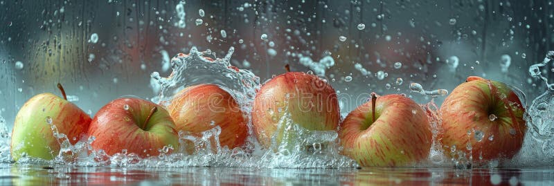 Apples Fall in Water, Falling Fruits, Apple Juice Explosion, Copy Space ...