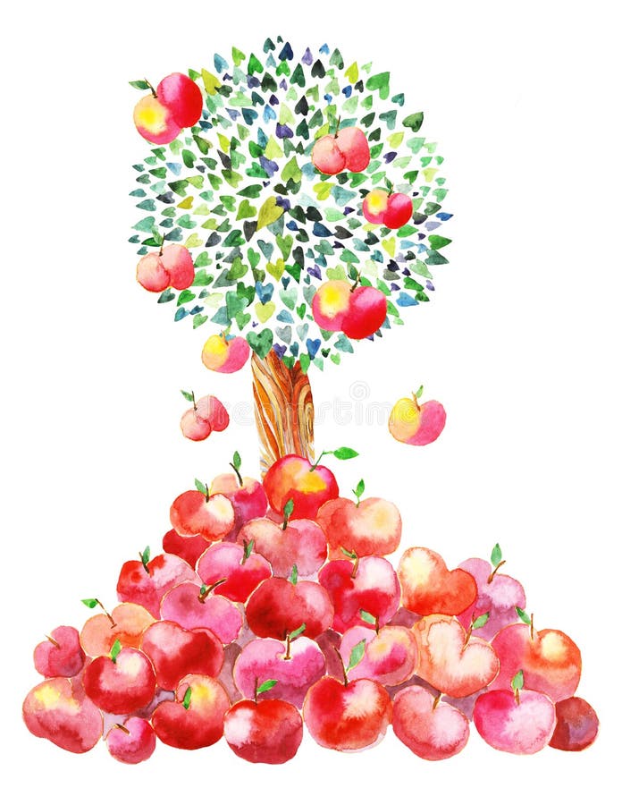 The Apples are Falling Down Stock Vector - Illustration of stem ...