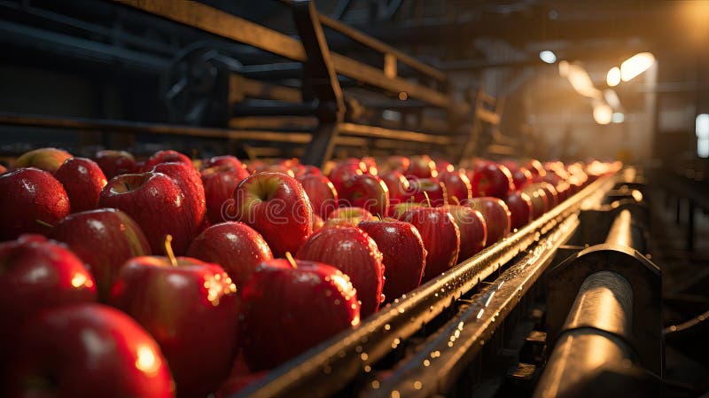 Apples in a Food Processing Facility AI Generated Stock Illustration ...