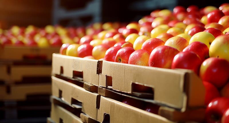 Apples in a Food Processing Facility, Clean and Fresh in Store ...