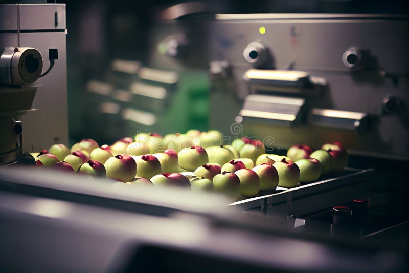 Apples in a Food Processing Facility.generative Ai Stock Image - Image ...