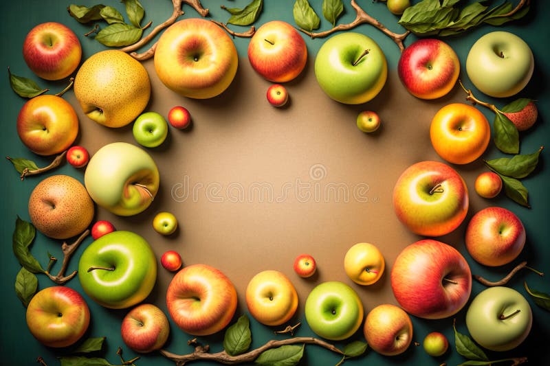 Apples Frame Banner with Copy Space for Text or Advertisement Stock ...