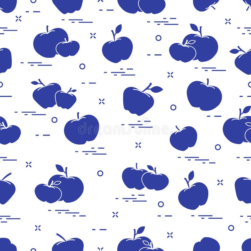 Apples Juicy Fruit. Seamless Pattern Stock Vector - Illustration of ...