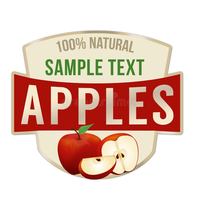 Apples label or sticker stock vector. Illustration of design - 295934199