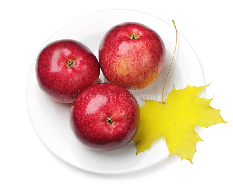 Apples and maple leaves stock photo. Image of diet, october - 27255760