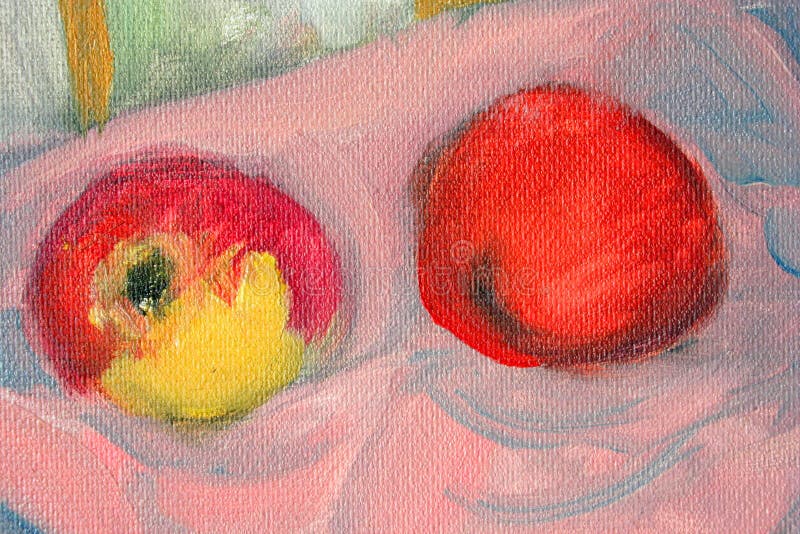 Apples painting on canvas stock illustration. Illustration of abstract ...