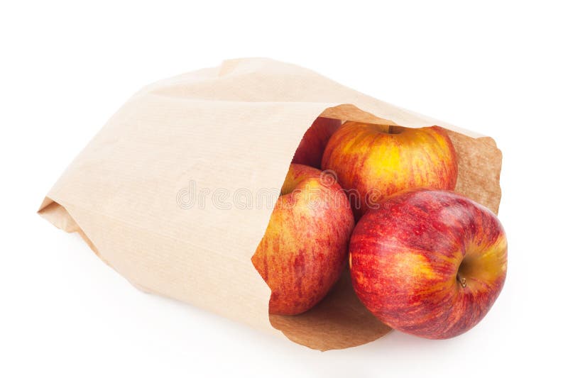 Apples in paper bag stock image. Image of crabapple, healthy - 81626083