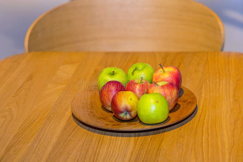 Apples Platter Table stock image. Image of wooden, healthy - 261052527