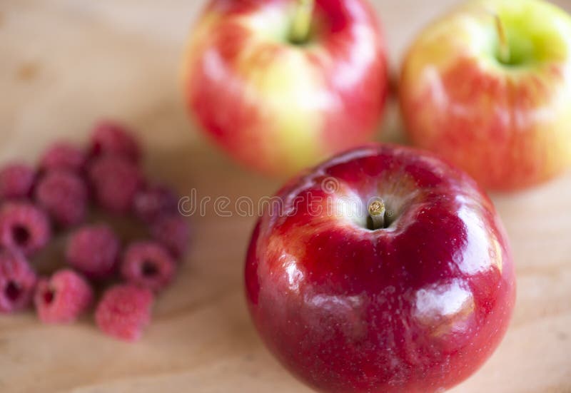 Apples and raspberries stock image. Image of nutrition - 134520437