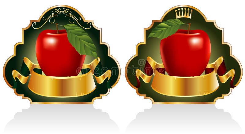 Apples red labels stock vector. Illustration of juice - 18978113