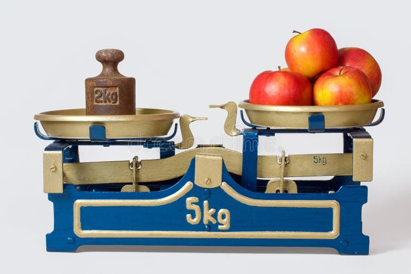 Apples on a scale stock image. Image of measurement, healthy - 40398213