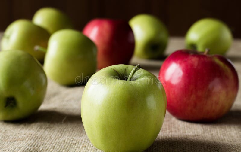 Apples Scattered on the Table Stock Photo - Image of food, nature: 69452264