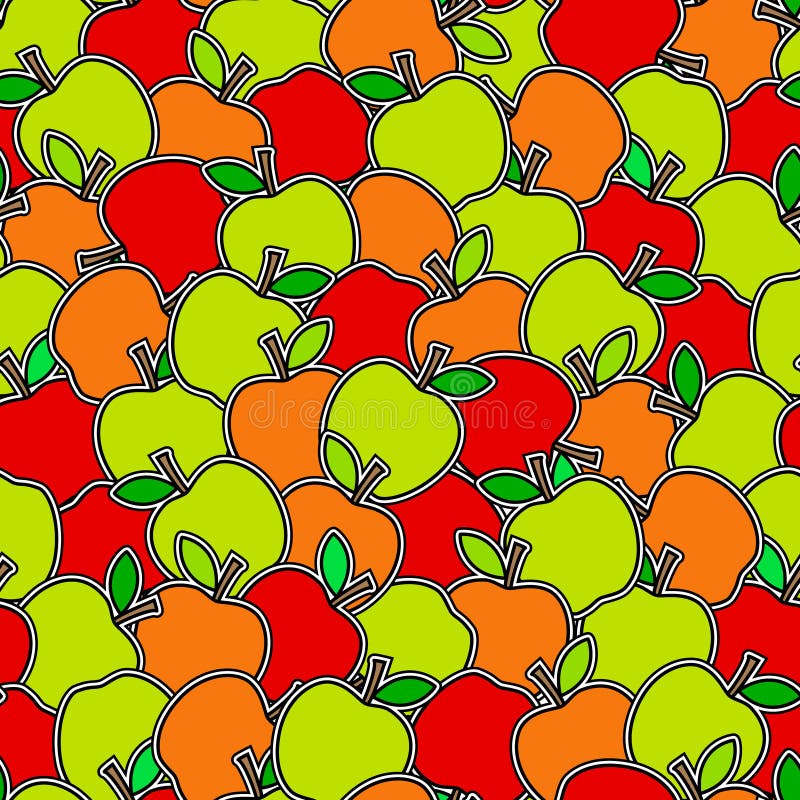 Apples seamless background stock vector. Illustration of graphic - 51958057
