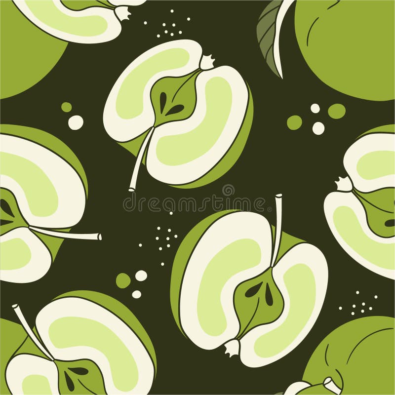 Apples, seamless pattern stock vector. Illustration of ripe - 128682650