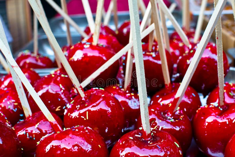 Apples in Sugar Icing Toffee Stock Image - Image of goodies, snack ...