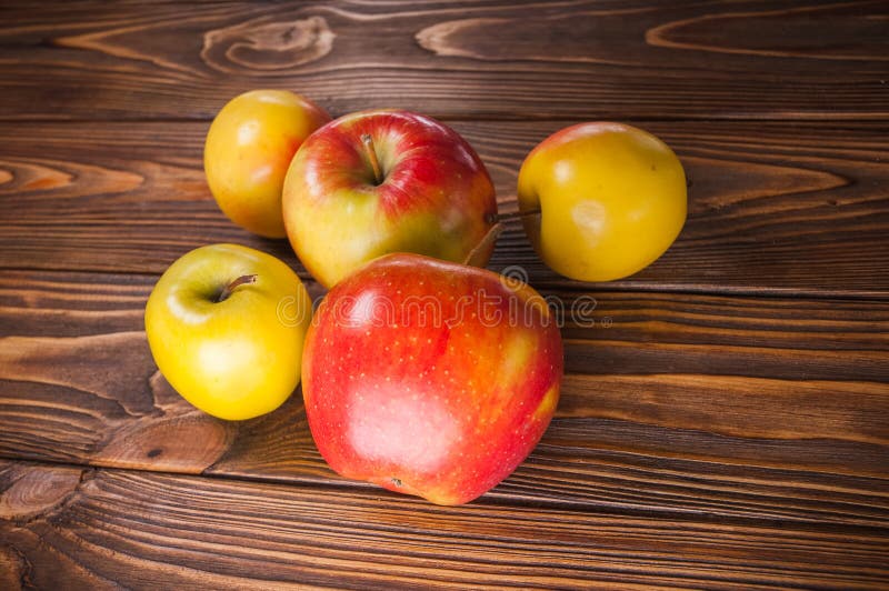 Apples on the table stock photo. Image of nutrition, brown - 83812072