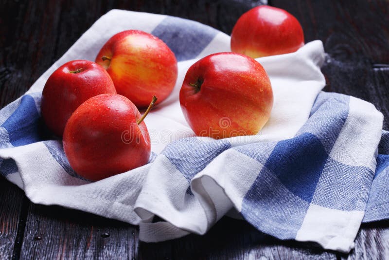 Apples on table. stock photo. Image of green, close, people - 68640530