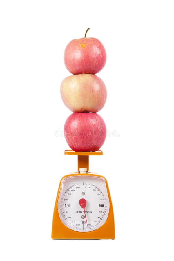 Apples and weight scale stock image. Image of baked, food - 20129481