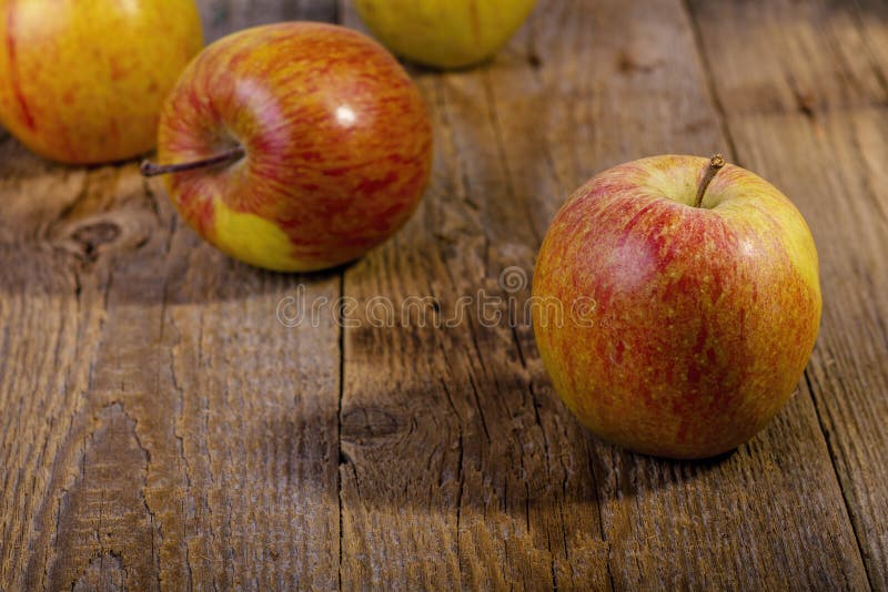 Apples on a wooden table stock image. Image of wood, nature - 41050879