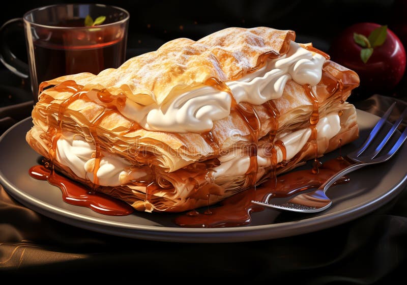 Applestrudel, Typical Austrian Dessert Made with Apple and Puff Pastry ...