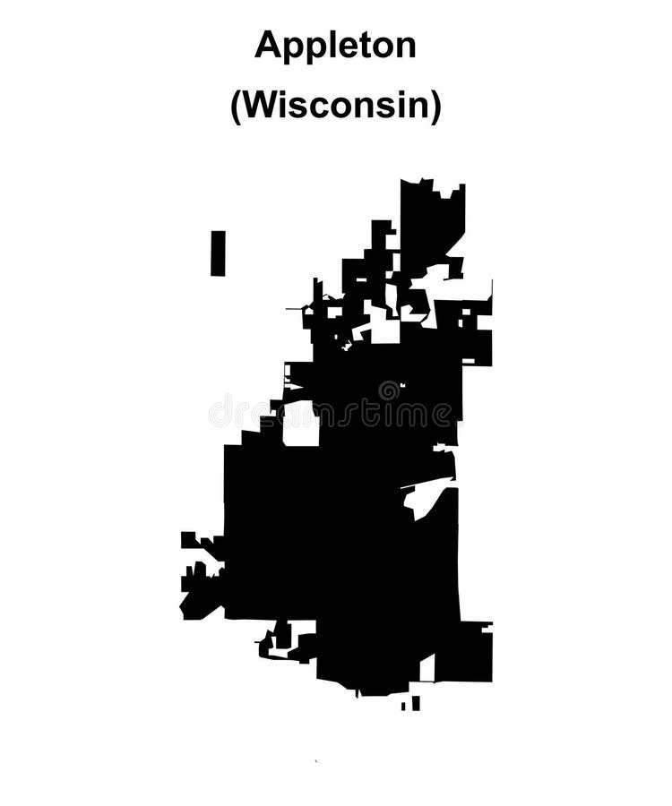 Appleton outline map stock vector. Illustration of boundaries - 357623874