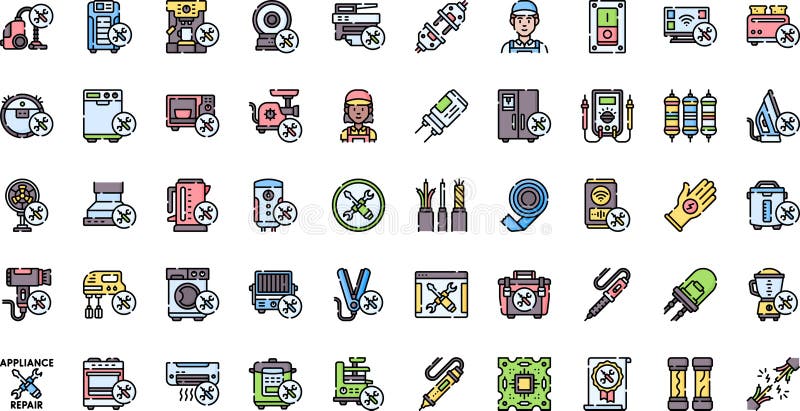 Appliance Repair Icons .. High-Quality Vector Icons Collection with ...