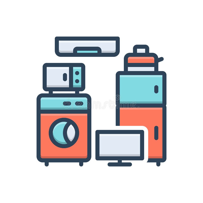 Color Illustration Icon for Appliances, Device and Machine Stock ...