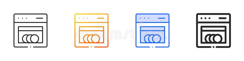 Appliances Icon.Thin Linear, Gradient, Blue Stroke and Bold Style ...