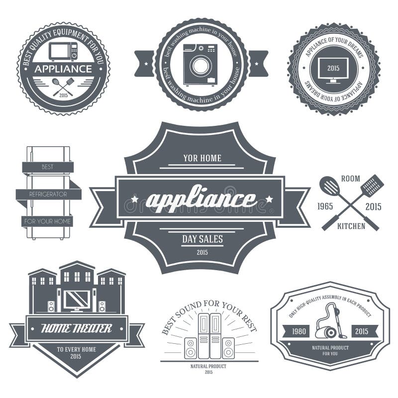 Appliances Label Template of Emblem Element for Stock Vector ...
