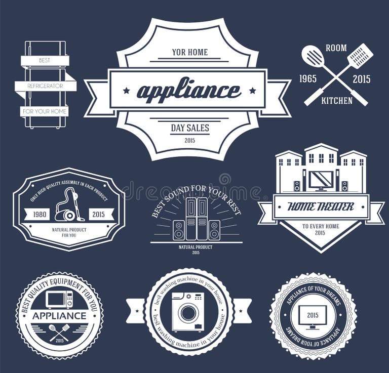 Appliances Label Template of Emblem Element for Your Product or Design ...