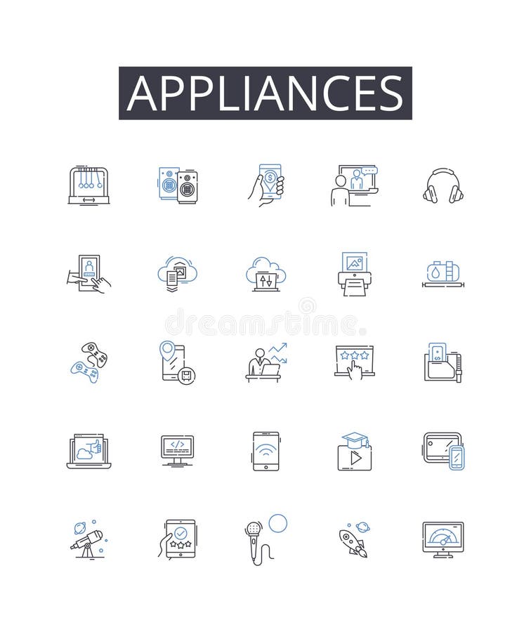 Appliances Line Icons Collection. Gadgets, Electronics, Devices ...