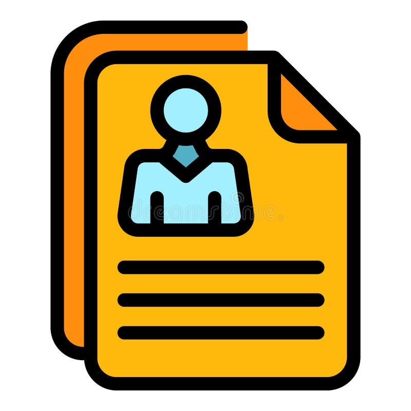 Applicant Cv Icon Color Outline Vector Stock Vector - Illustration of ...