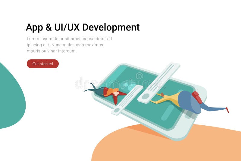 Application App UI / UX Design Development Concept Man and Woman ...