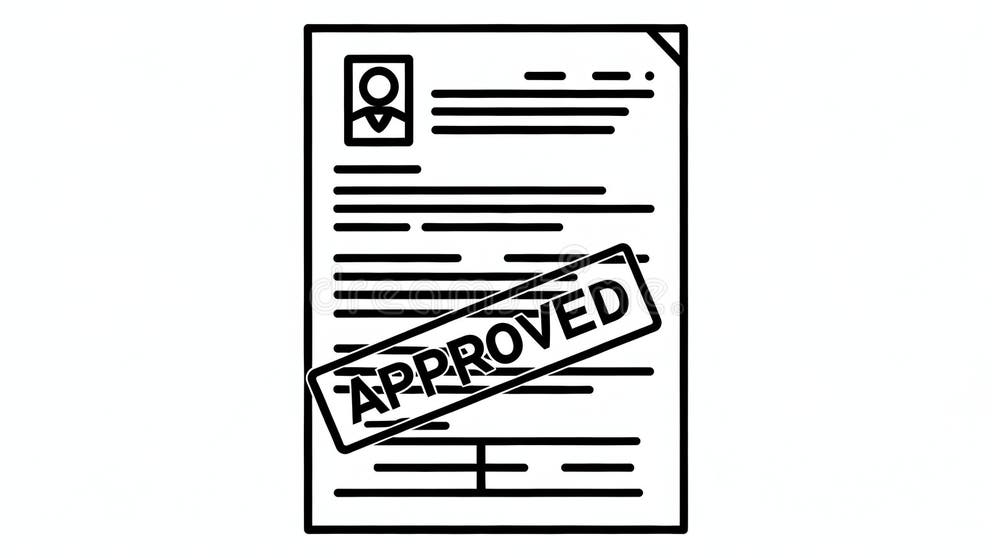 Application Approved Document Represents Approval Decision in Black and ...