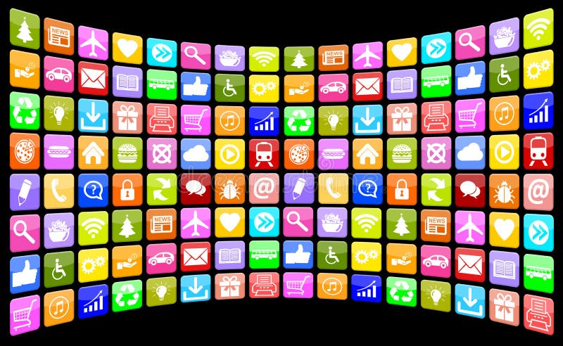 Application Apps App Icon Icons Multimedia Collection for Mobile Stock ...