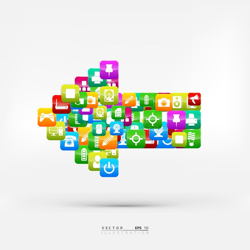 Application Button. Social Media Icon. Cloud Computing. Stock Vector ...